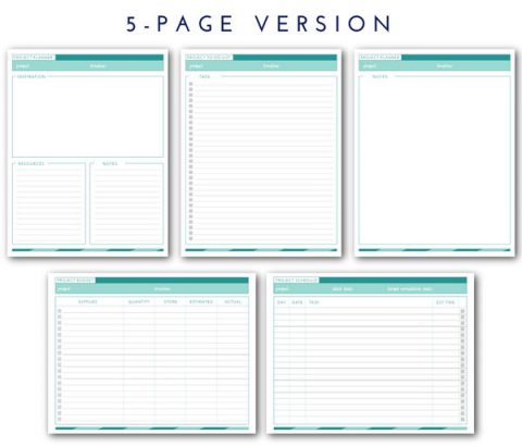 Printable Project Planner - The Homes I Have Made