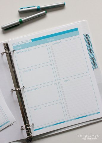 Printable Project Planner - The Homes I Have Made
