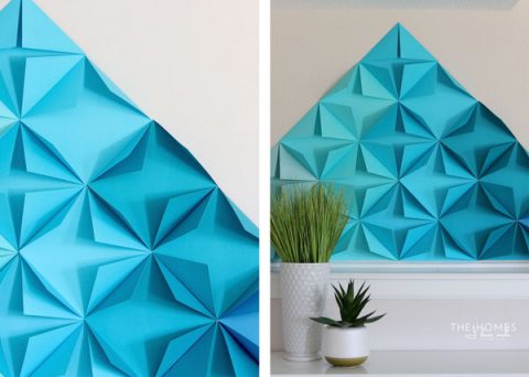 Renter-Friendly Walls: A 3D Paper Mountain Mural - The Homes I Have Made
