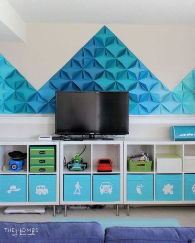Renter-Friendly Walls: A 3D Paper Mountain Mural - The Homes I Have Made
