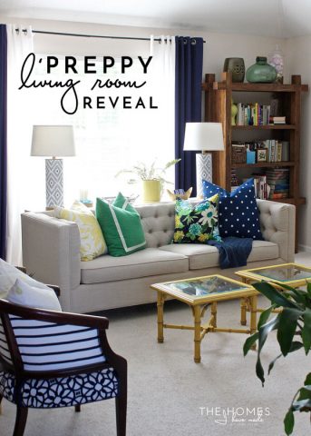 Preppy Living Room Reveal - The Homes I Have Made
