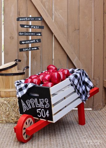 Rustic Wheelbarrow Turned Charming Apple Cart - The Homes I Have Made