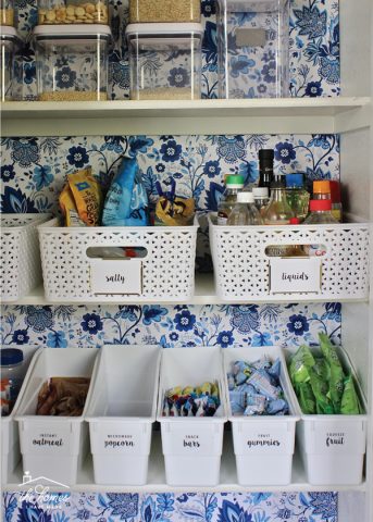 An Easy Way to Add Pattern to Your Pantry with Wrapping Paper - The ...