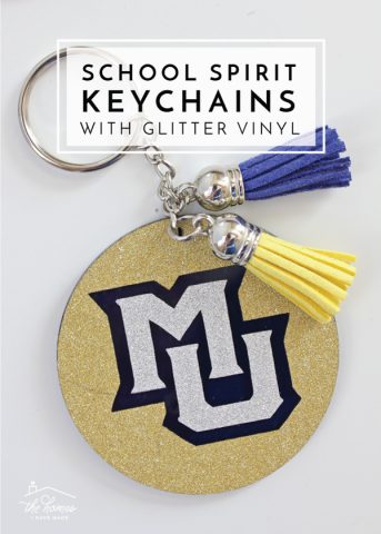 School Spirit Keychains with Glitter Vinyl - The Homes I Have Made