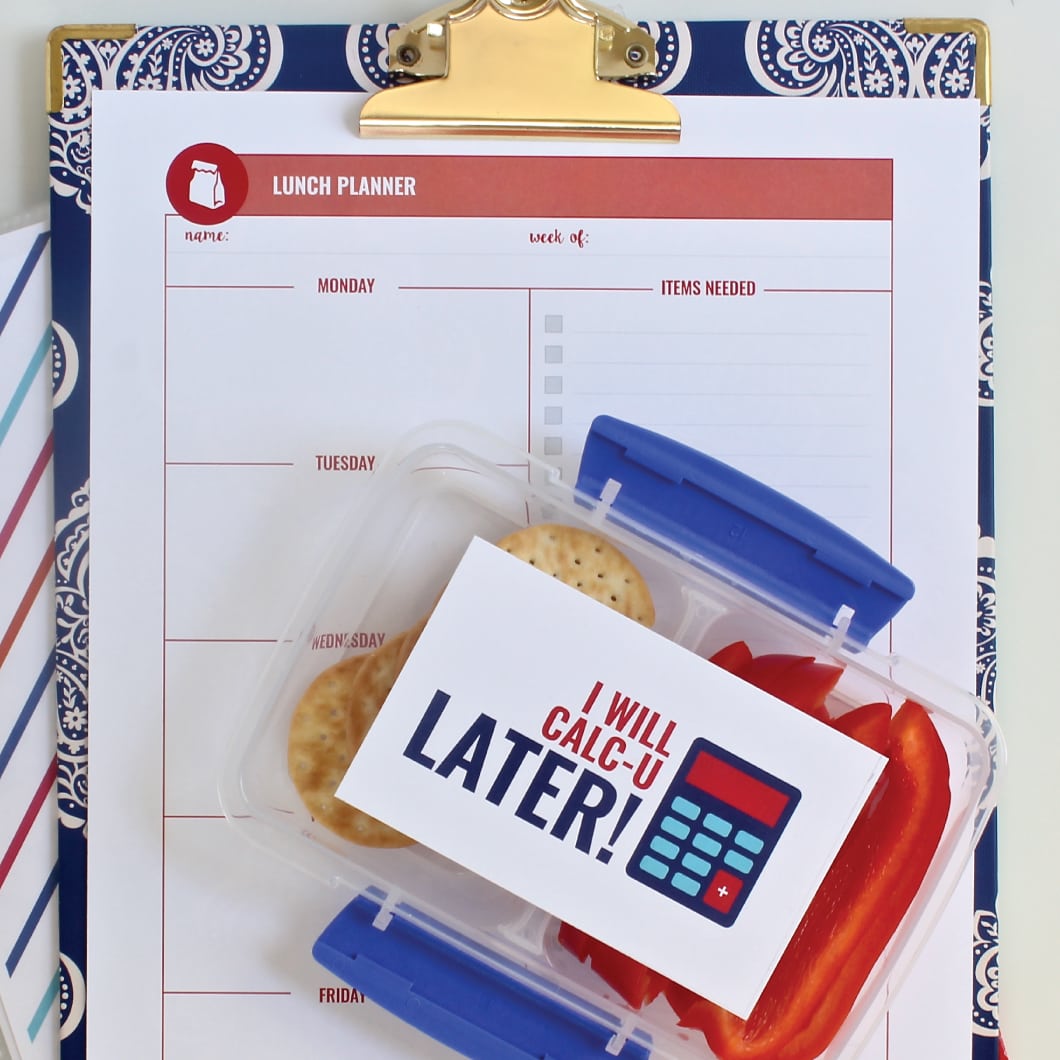 Printable Lunch Box Planner & Print-&-Go Lunch Notes - The Homes I Have ...