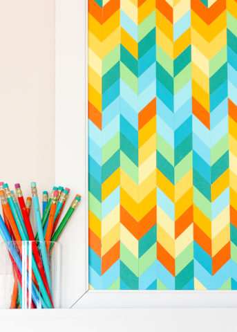 DIY Chevron Artwork Made with Paper - The Homes I Have Made