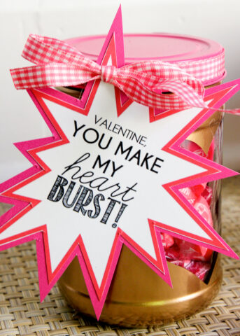 "You Make My Heart Burst!" Valentine Treat Jars - The Homes I Have Made