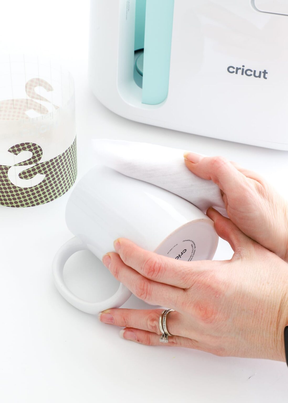 DIY Split Monogram Mugs with Cricut Mug Press