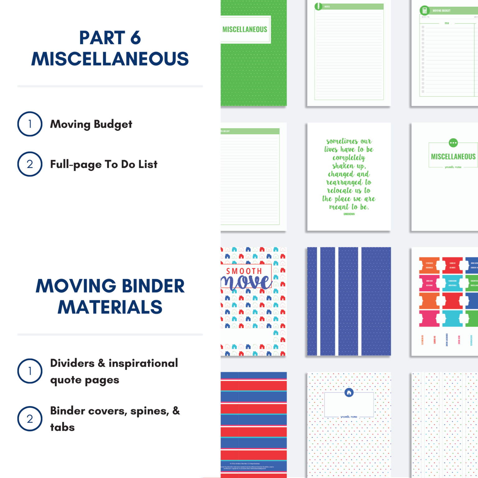 The Complete "Smooth Move" Printable Moving Binder System - The Homes I ...