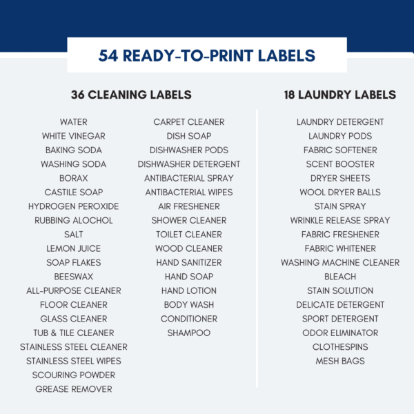 Printable Cleaning Labels for the Home & Laundry Room - The Homes I ...