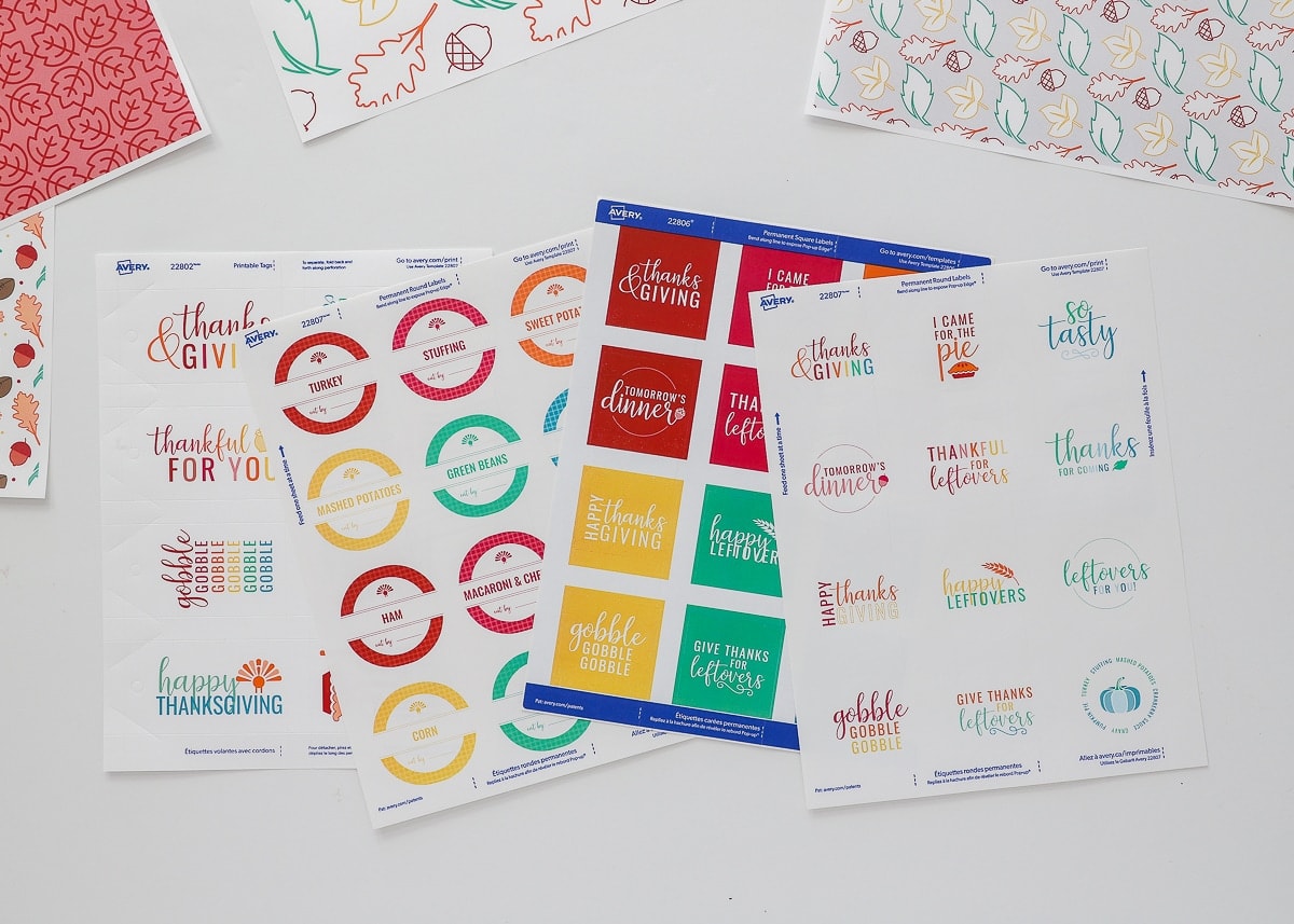 Printable Thanksgiving Leftovers Labels & Stickers