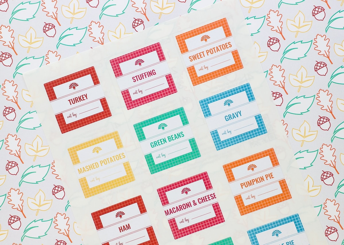 Printable Thanksgiving Leftovers Labels & Stickers