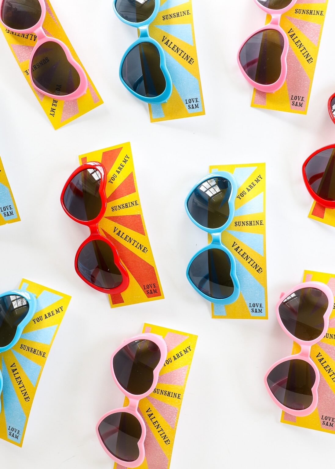"You are My Sunshine" Valentines (with Sunglasses!)