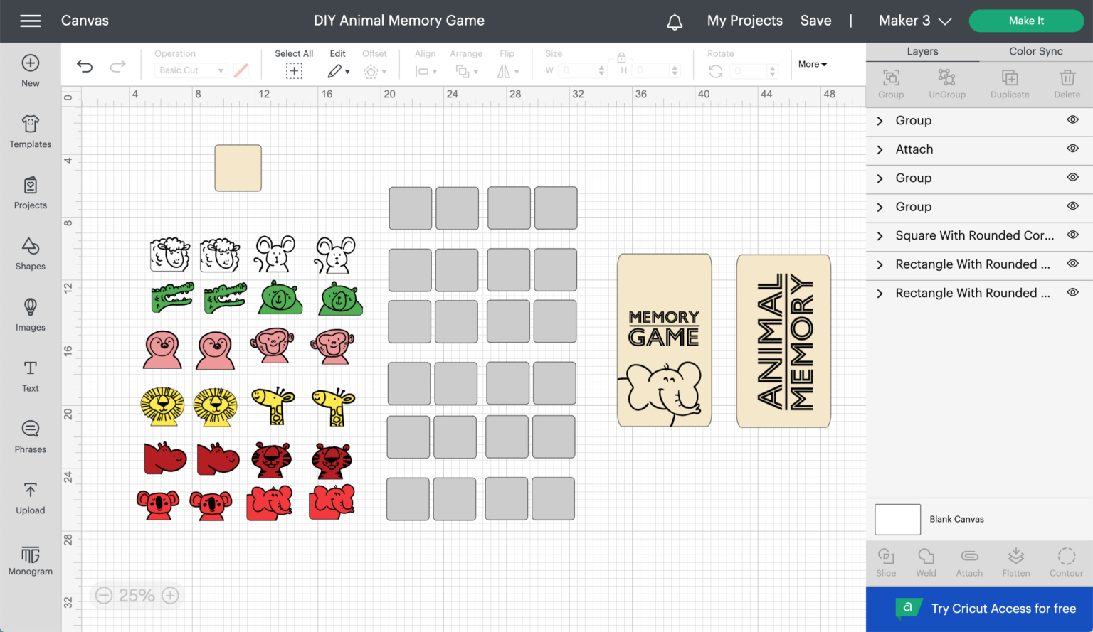 DIY Memory Game with a Cricut - The Homes I Have Made