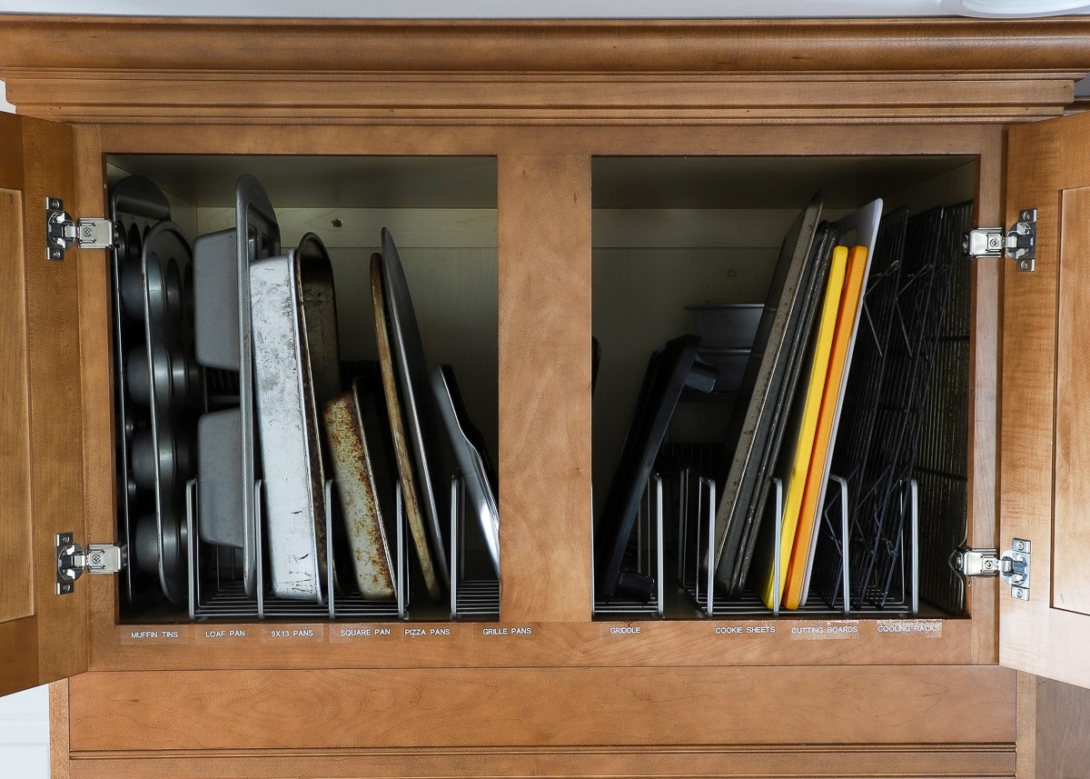 Easily Organize Your Baking Pans (In Any Cabinet!) - The Homes I Have Made