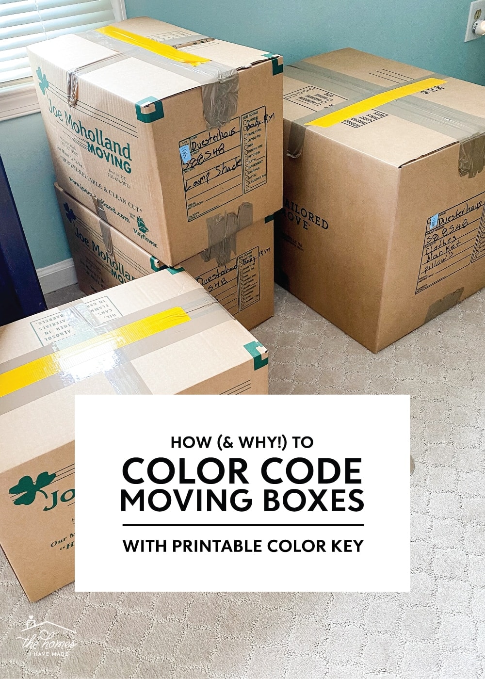 How (& Why) To Color Code Your Moving Boxes - The Homes I Have Made