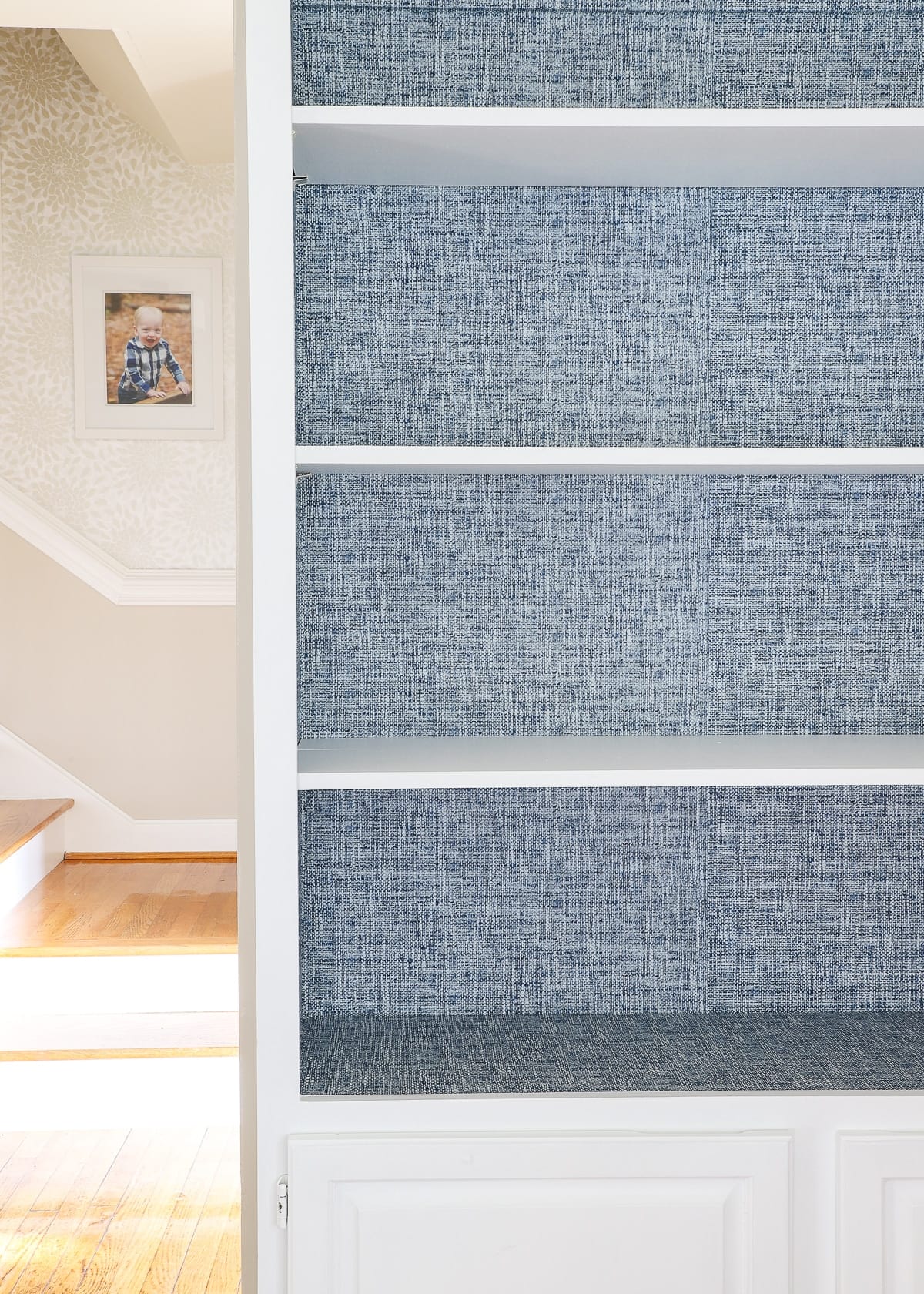 How to Wallpaper the Back of a Bookcase | Step-by-Step - The Homes I ...