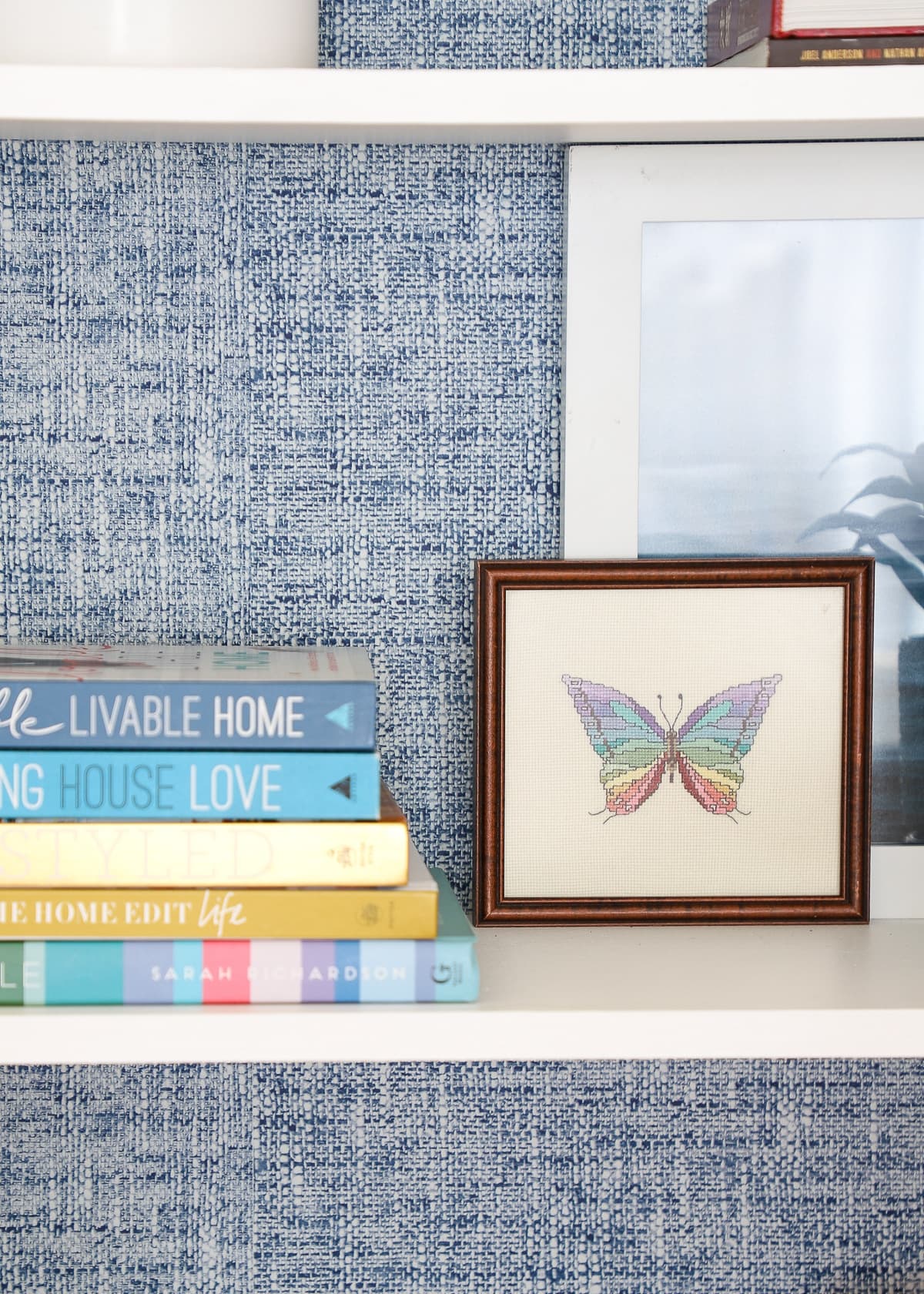 How to Wallpaper the Back of a Bookcase | Step-by-Step - The Homes I ...