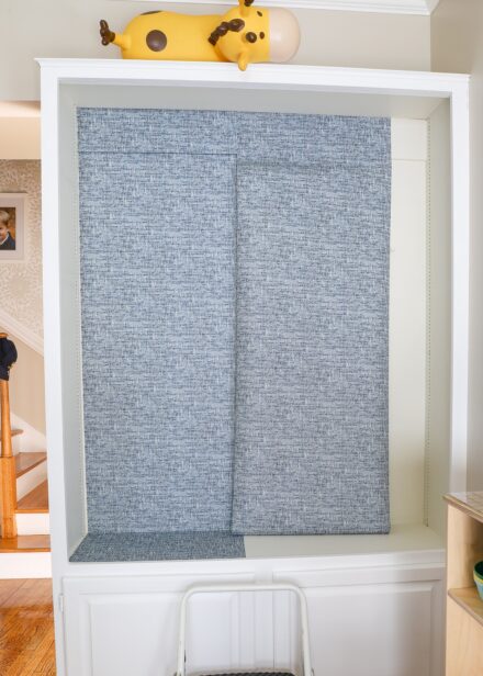 How to Wallpaper the Back of a Bookcase | Step-by-Step - The Homes I ...