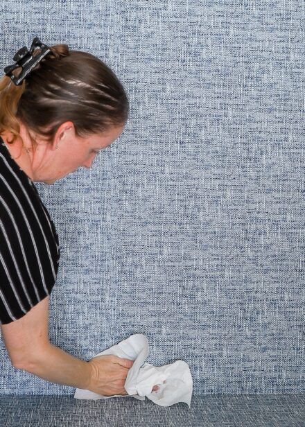 How to Wallpaper the Back of a Bookcase | Step-by-Step - The Homes I ...