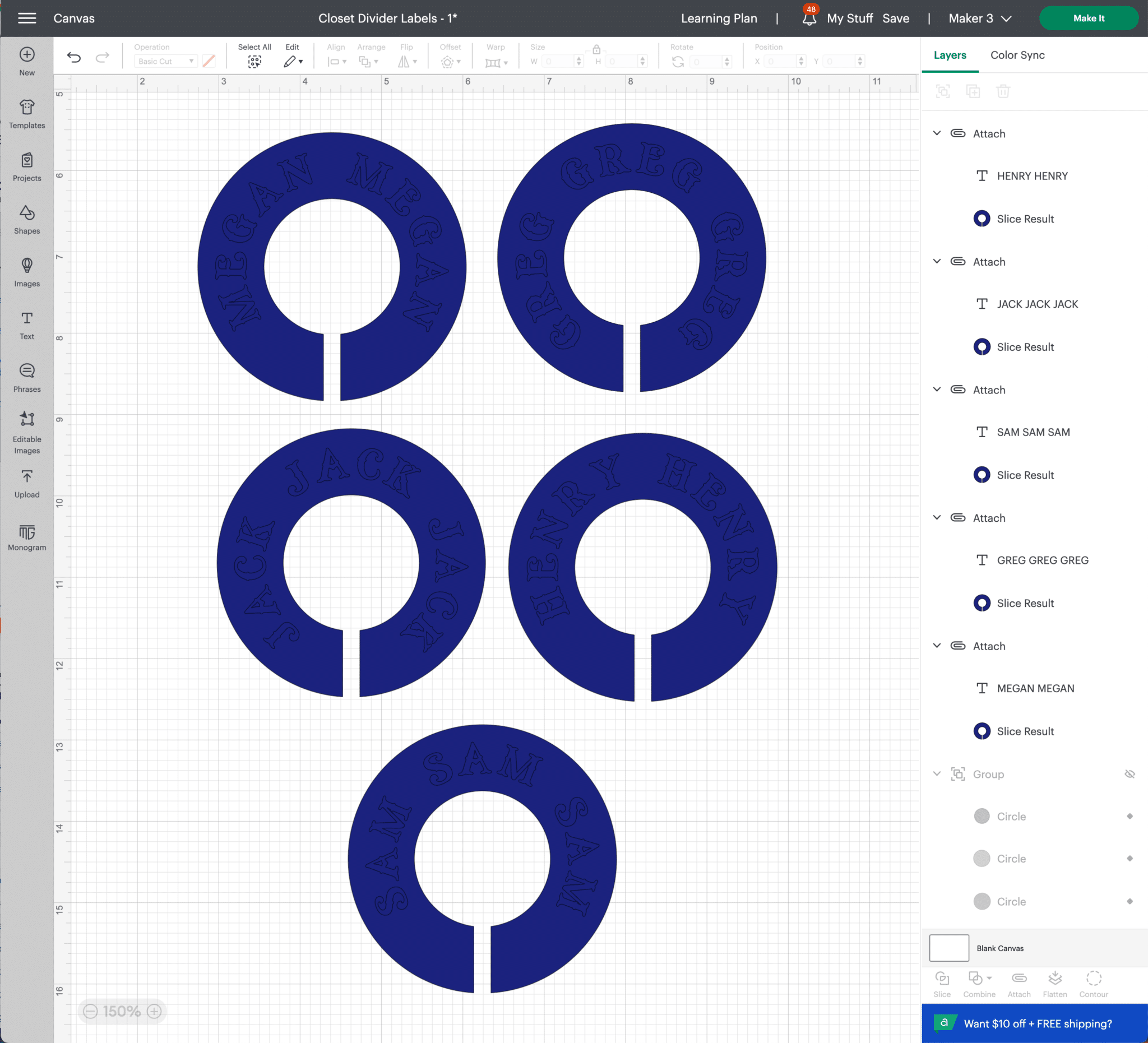 Round Closet Divider Labels with a Cricut (+ SVG File) - The Homes I ...