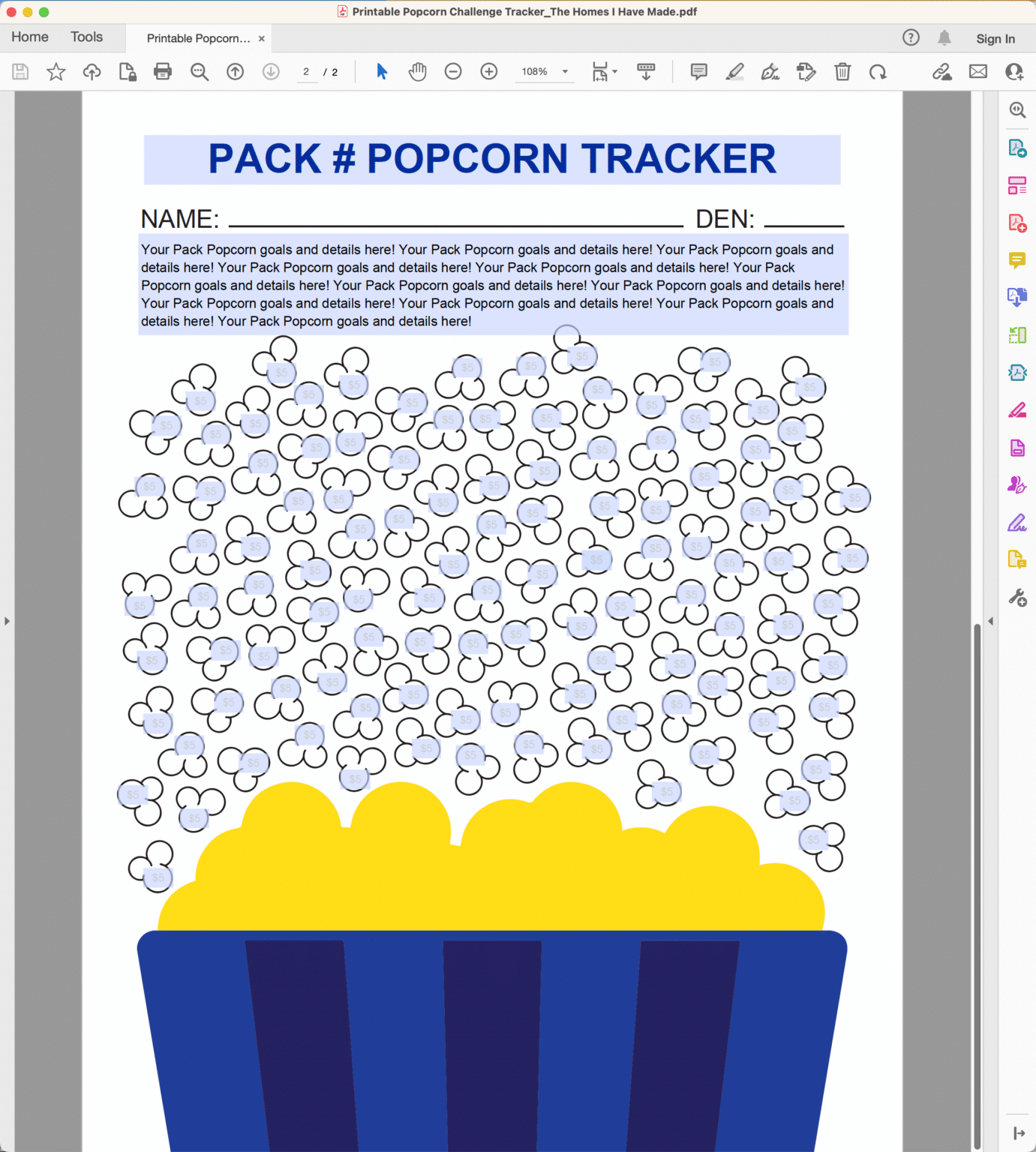 FREE Cub Scout Popcorn Tracker (+ Popcorn Kickoff Ideas!) - The Homes I ...