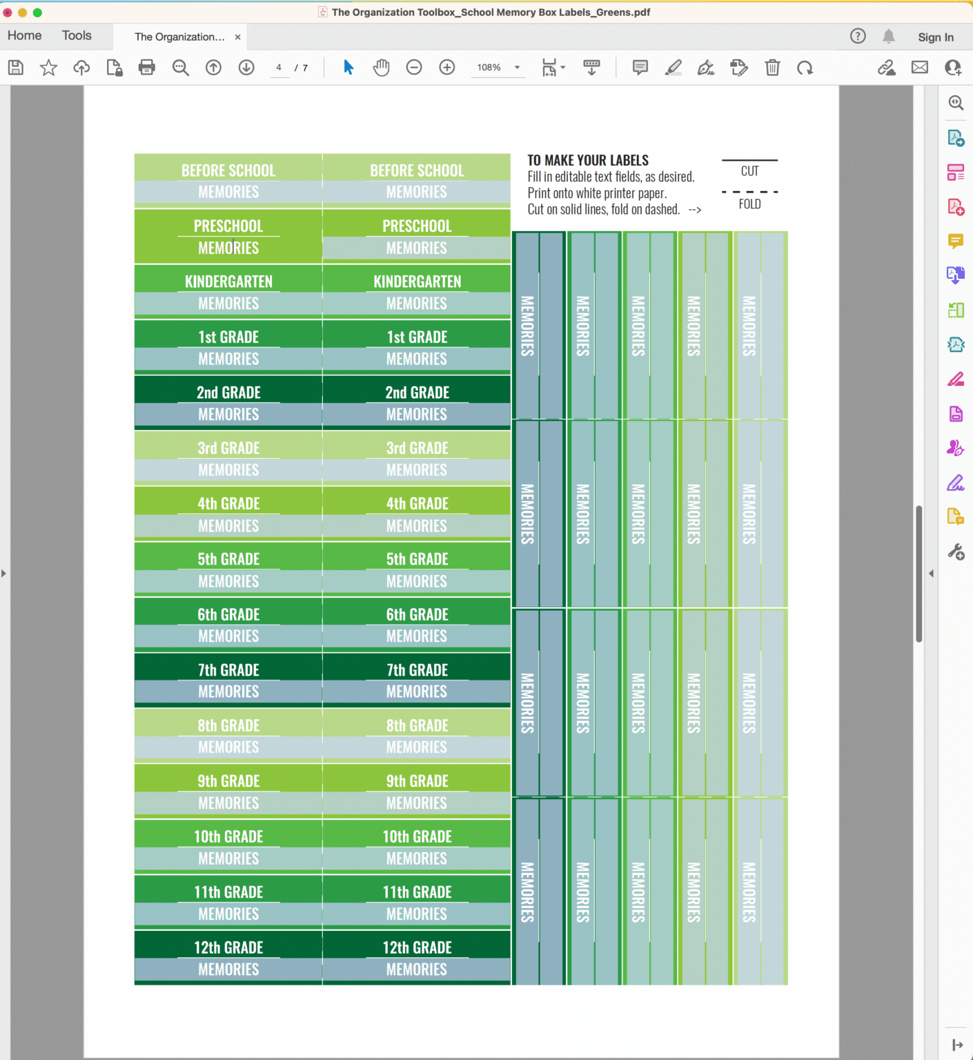 How to Assemble a School Memory Box (With Printable Labels)
