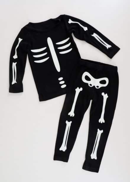 Easy DIY Skeleton Costume (That Glows In the Dark Too!) - The Homes I ...