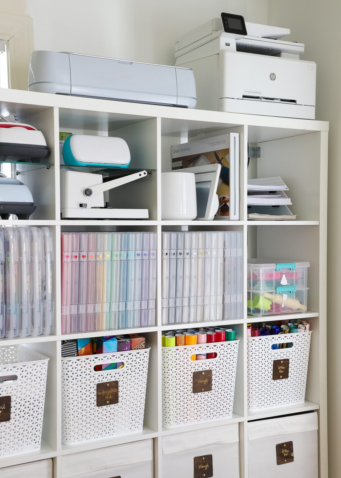 How to (Affordably) Store Craft Paper on IKEA Kallax Shelves - The ...