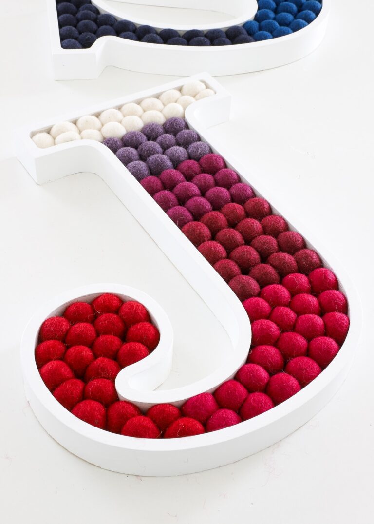 How to Make Your Own Pom Pom Letter Wall Art - The Homes I Have Made