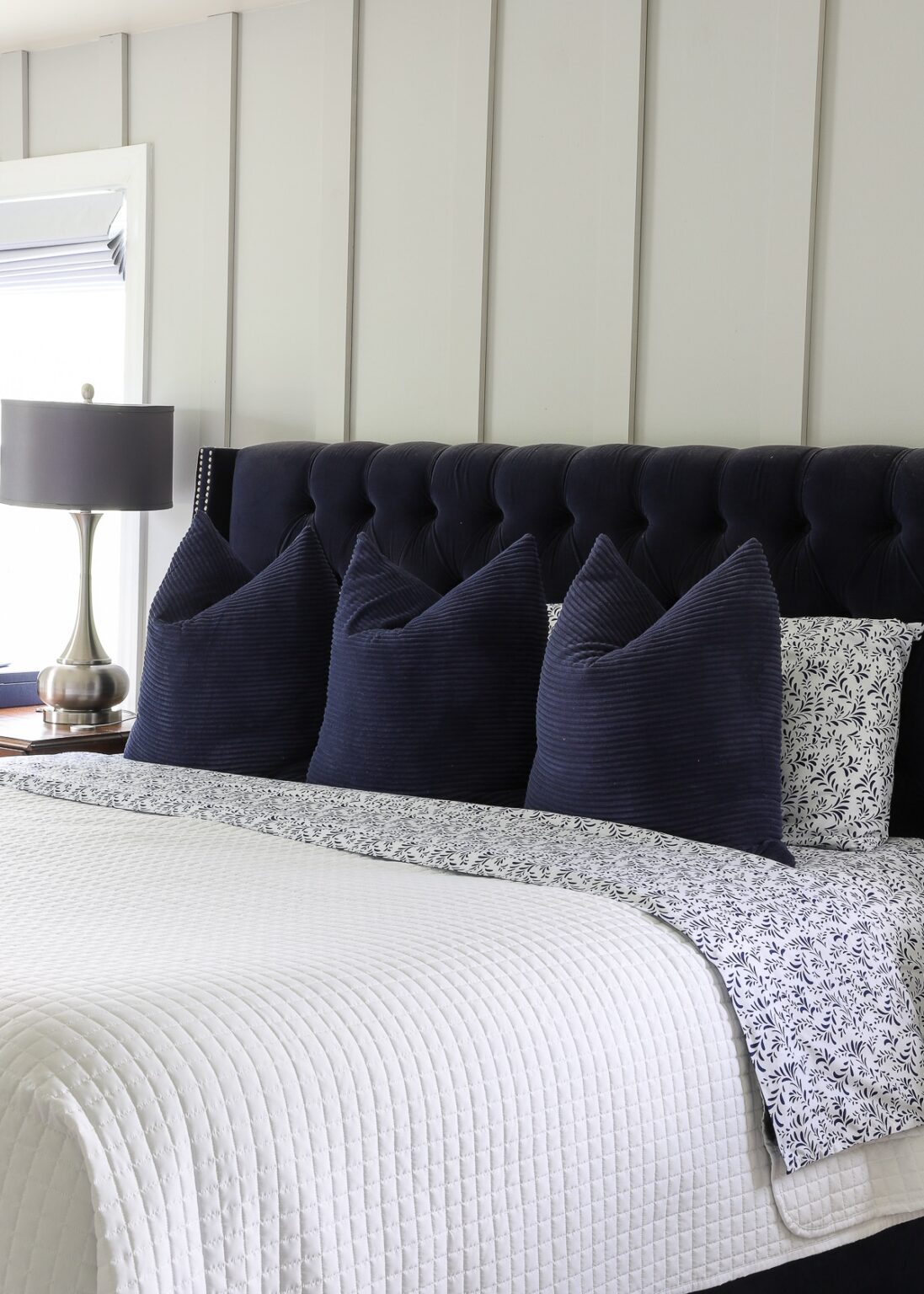 Our Serene Navy & Grey Master Bedroom Reveal - The Homes I Have Made