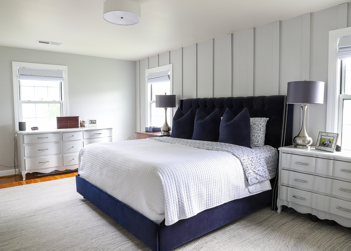 Our Serene Navy & Grey Master Bedroom Reveal - The Homes I Have Made