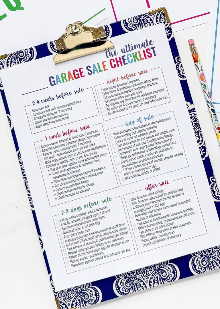 The Ultimate Garage Sale Checklist (With Printables!) - The Homes I ...